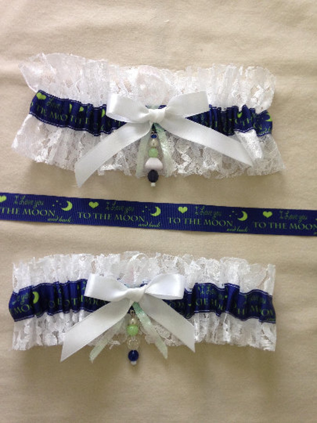 I Love You to the Moon & Back Garters, Wedding Garter, Bridal Garter ...