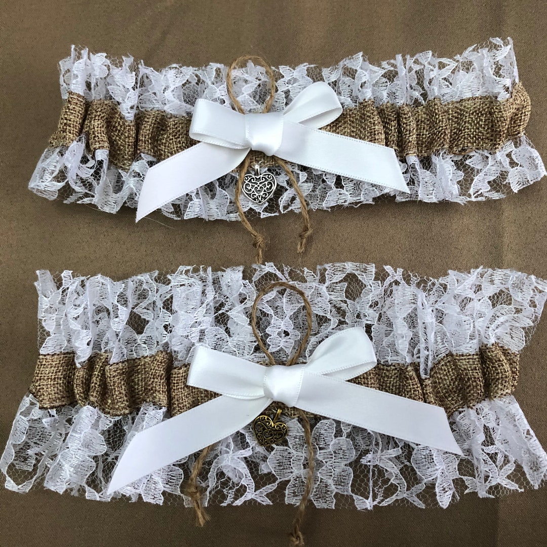 Rustic Garter, Burlap and Lace Garter, Boho Garter, Country Chic Garter ...