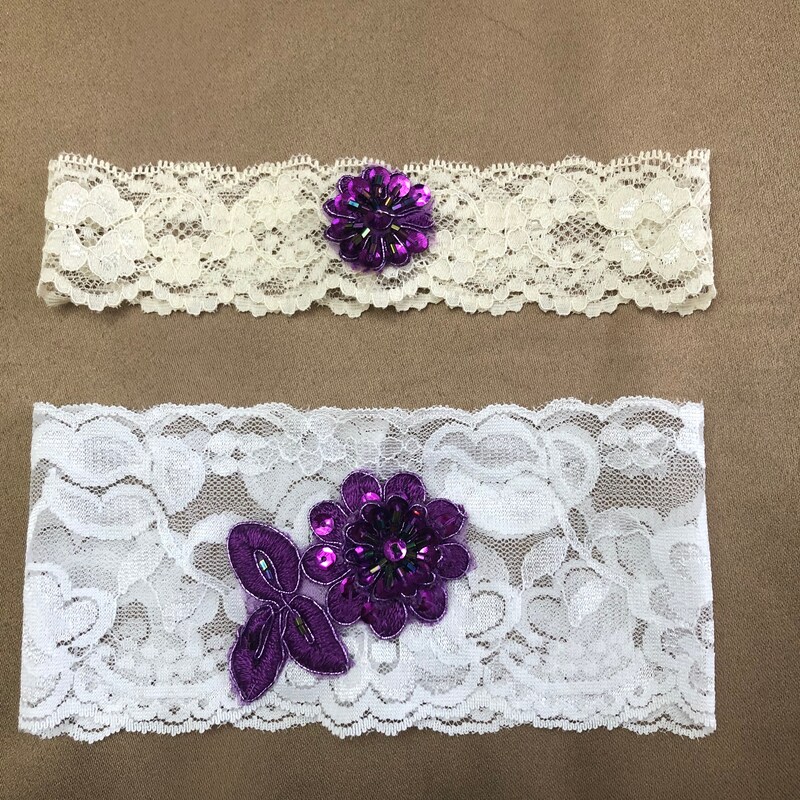 Purple Bridal Garter - Etsy