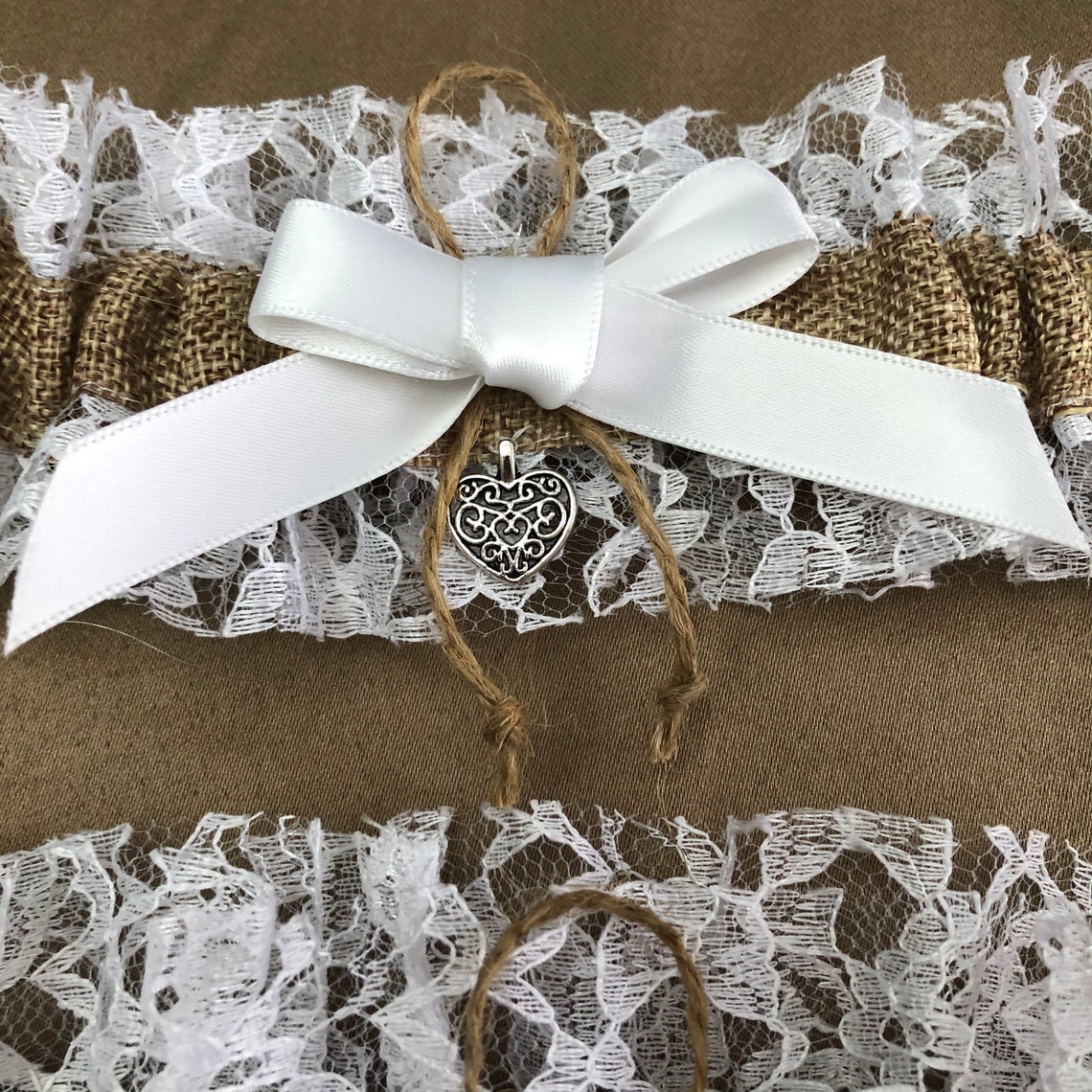 Rustic Garter Burlap and Lace Garter Boho Garter Country - Etsy