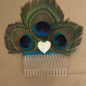 Peacock Feather Comb, Peacock Fascinator, Peacock Wedding - Etsy
