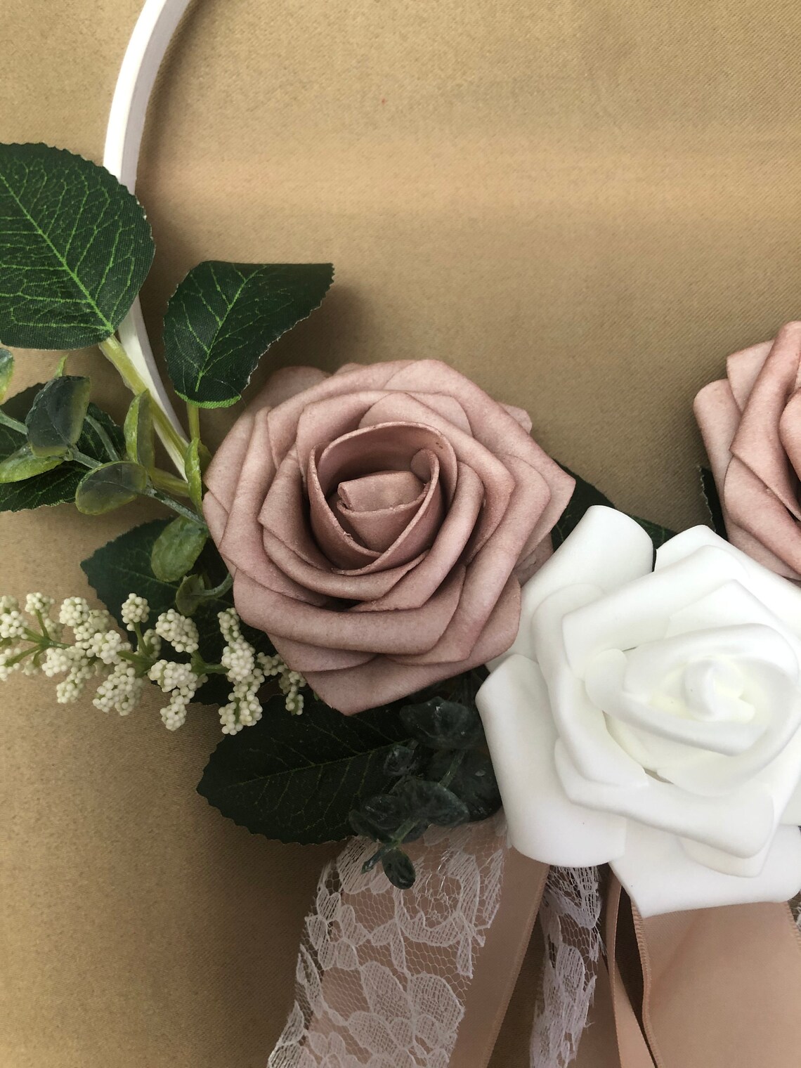Blush Pink Flower Girl Hoop Wreath, Bridesmaid Hoop Bouquet, Boho ...