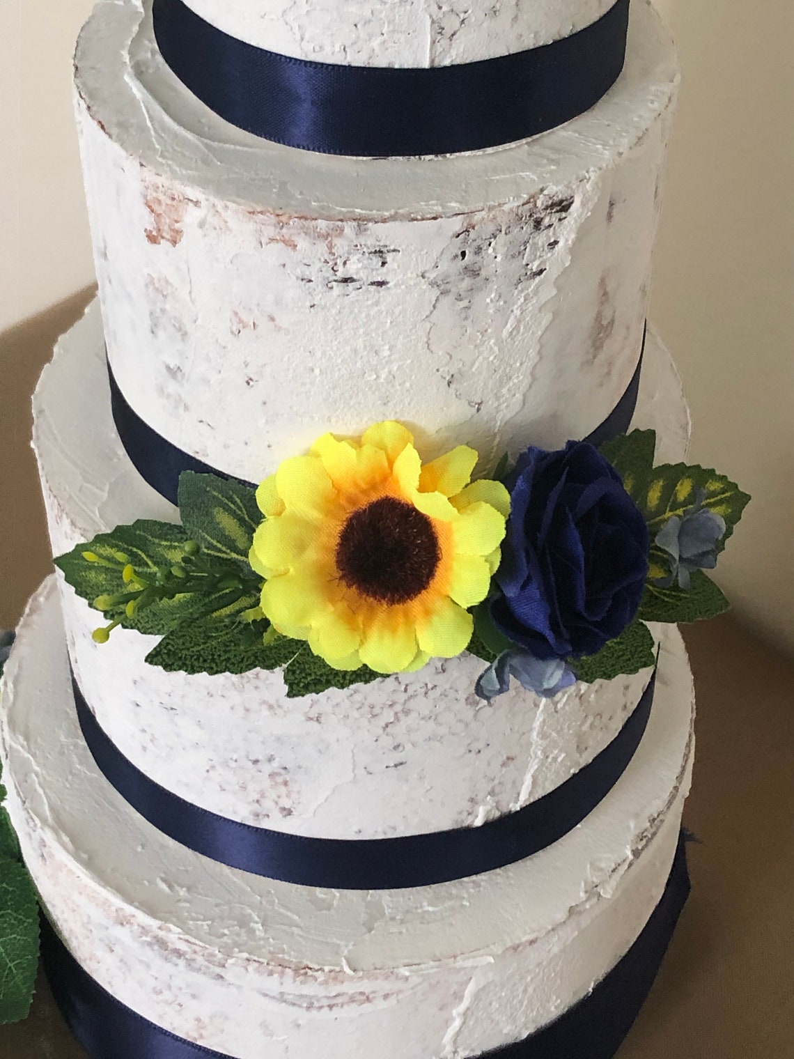 Navy Blue Sunflower Cake Topper Wedding Cake Topper - Etsy