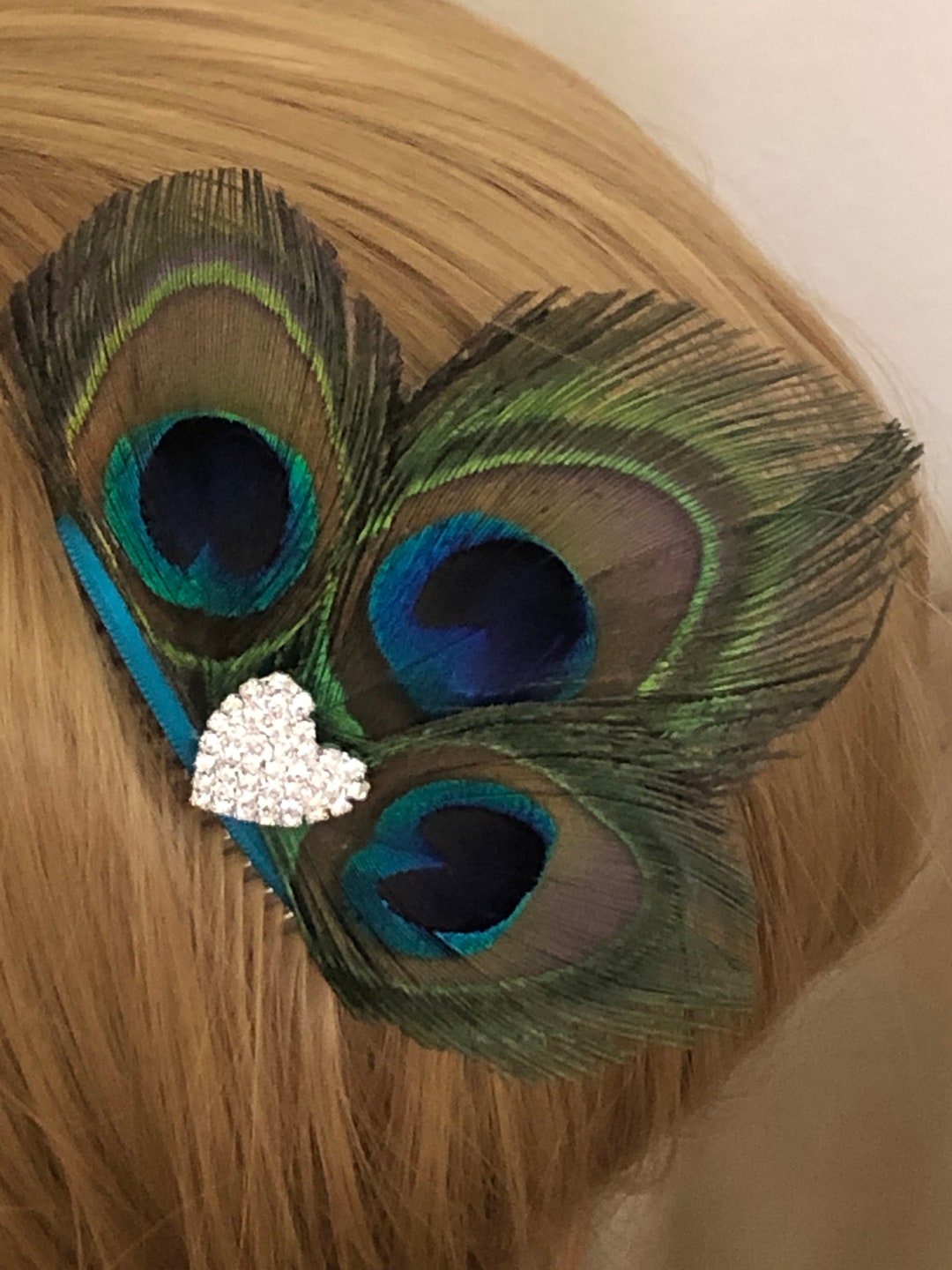 Peacock Feather Comb, Peacock Fascinator, Peacock Wedding - Etsy