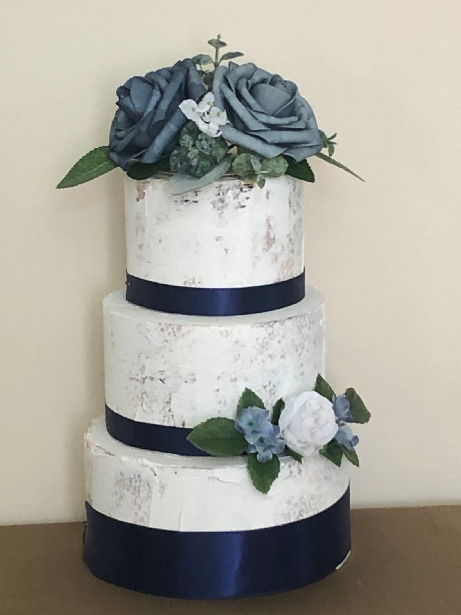 Slate/steel Blue & White Cake Topper Wedding Cake Topper - Etsy