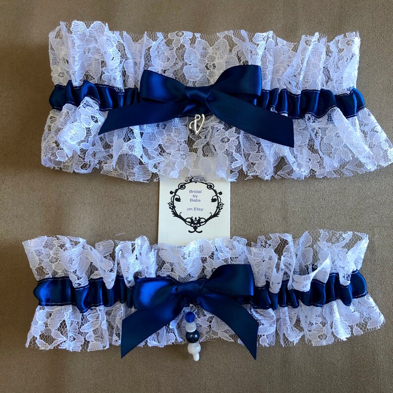 Navy Blue Garters Something Blue Garter Custom Garter Navy | Etsy