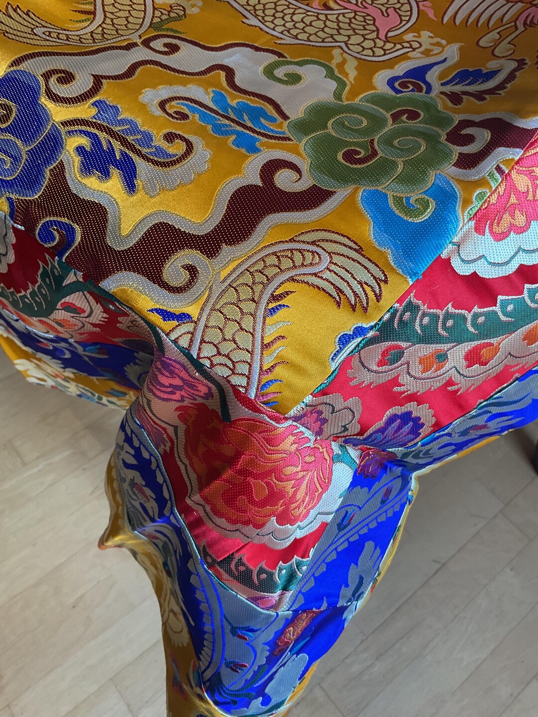 Hand Stitched Pure Silk Altar Piece/ Altar Cover/ Table Cloth/ Tibetan ...