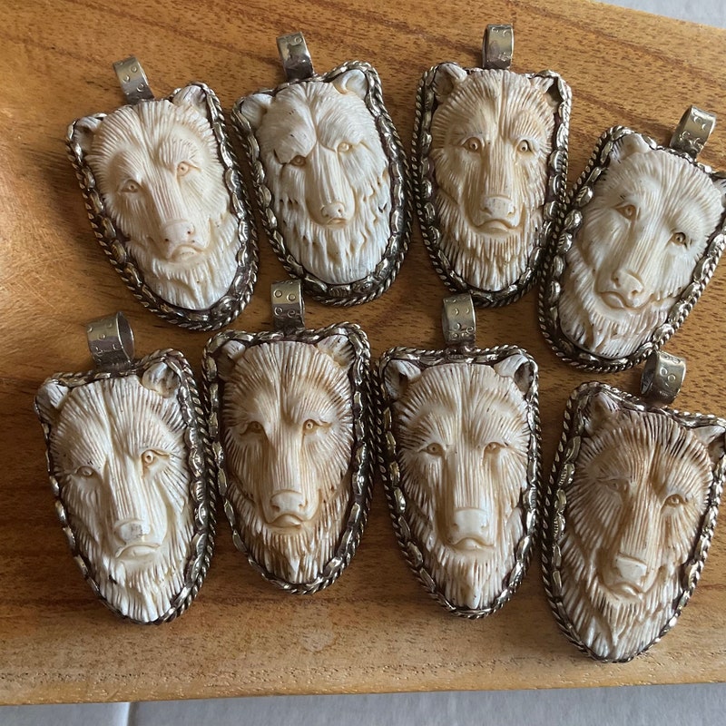Carved Bone Pendant - Etsy
