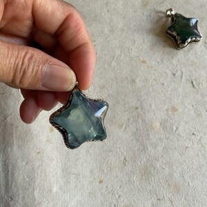 Star Fluorite Crystal Pendant With Handcrafted Pendant - Etsy