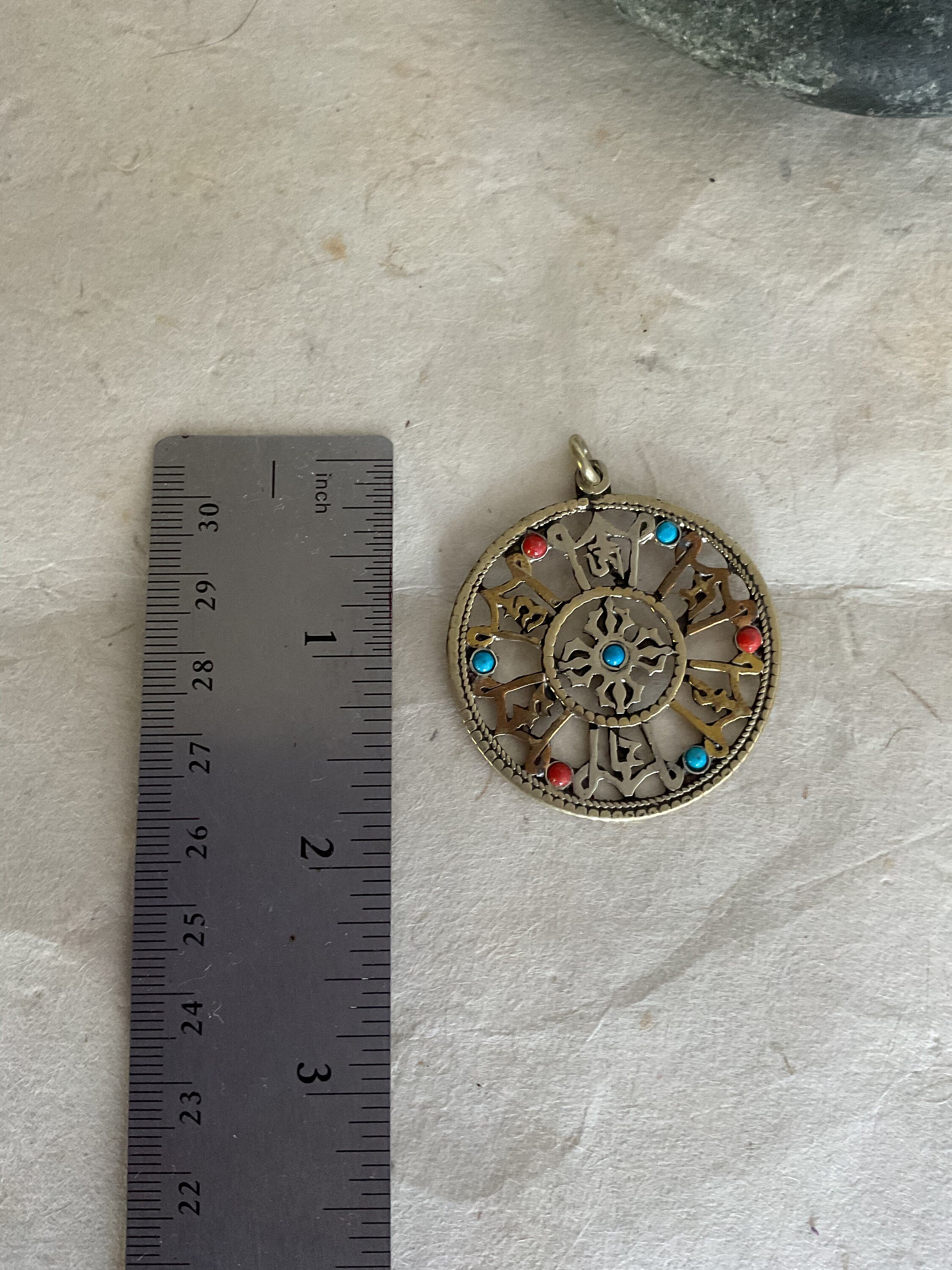 Tibetan Buddhist Om Mani Pedme Hum Pendant With Double Dorje/ - Etsy