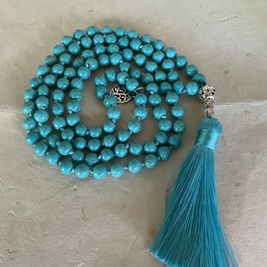 Tibetan Buddhist 108 Beads of 8mm Turquoise Mala/ Prayer Beads/ Rosary ...