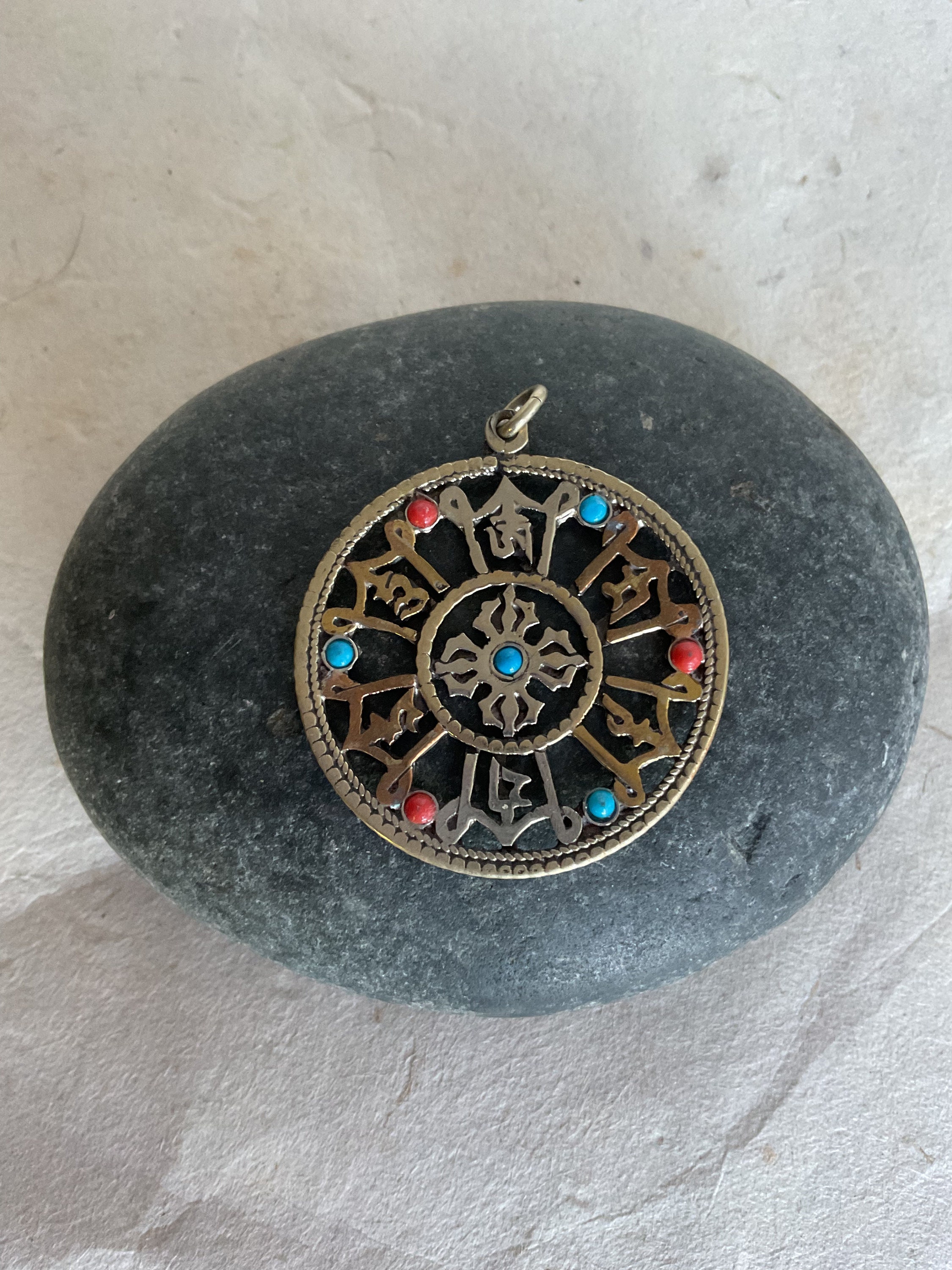 Tibetan Buddhist Om Mani Pedme Hum Pendant With Double Dorje/ - Etsy