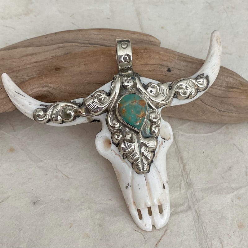 Turquoise Skull Pendants - Etsy