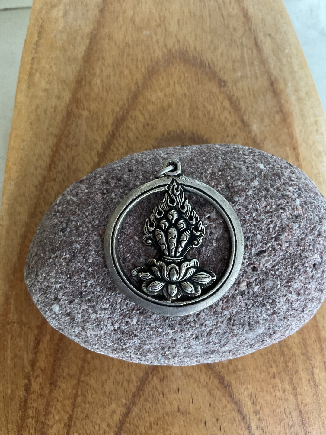 Tibetan Buddhist Auspicious Sign/ Padma Pendant/ Lotus Pendant Silver ...