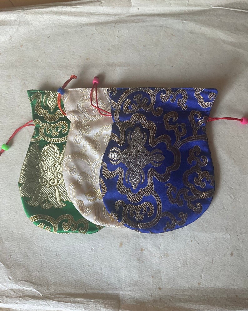 Tibetan Silk Mala Bag With Draw String - Etsy