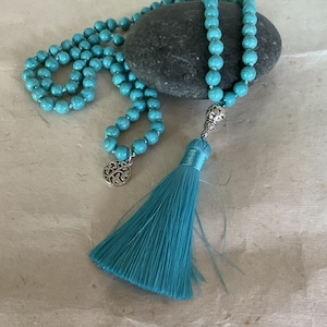 Tibetan Buddhist 108 Beads of 8mm Turquoise Mala/ Prayer Beads/ Rosary ...