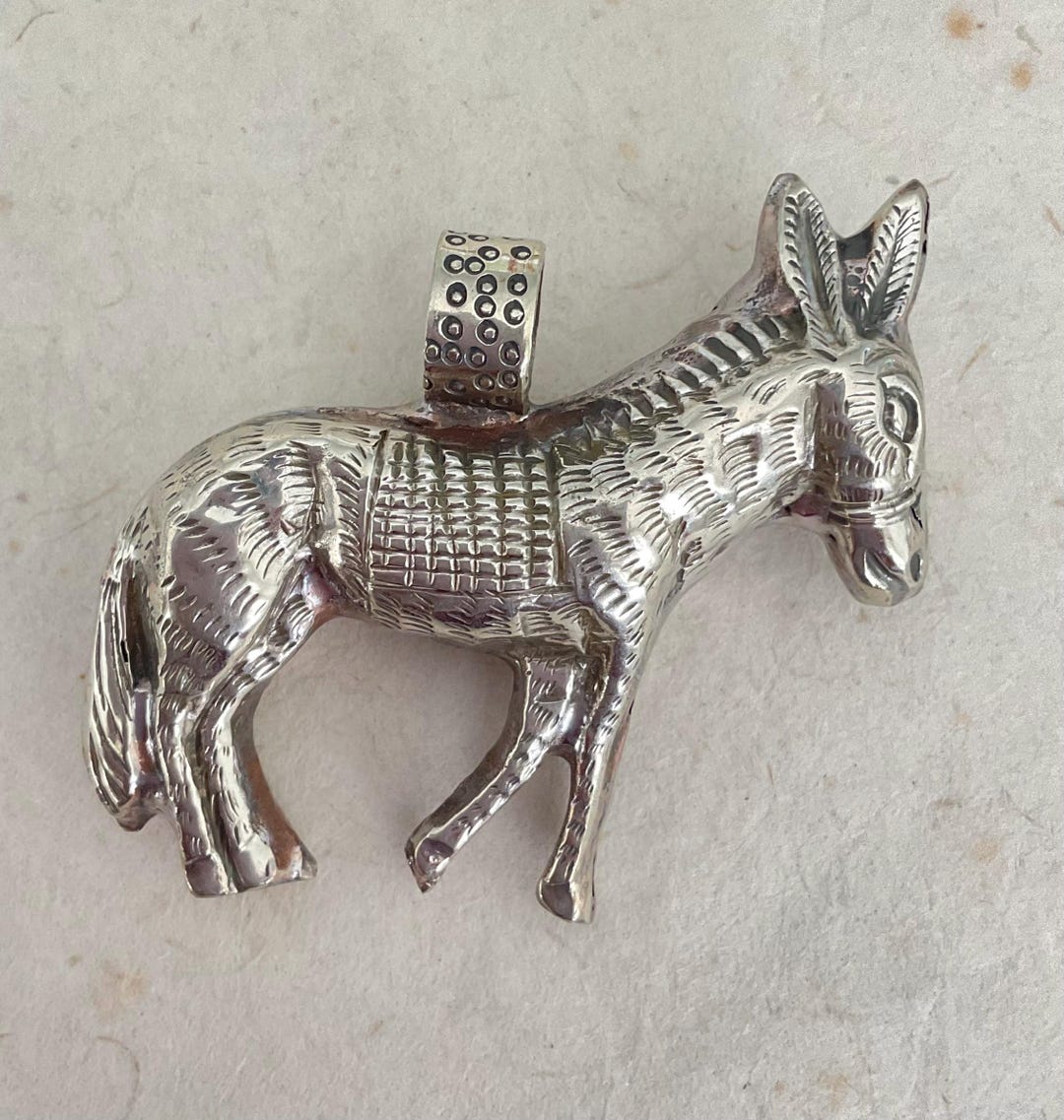 Handcrafted Tibetan Repouse Silver Donkey/ Muke/ Animal Pendants ...