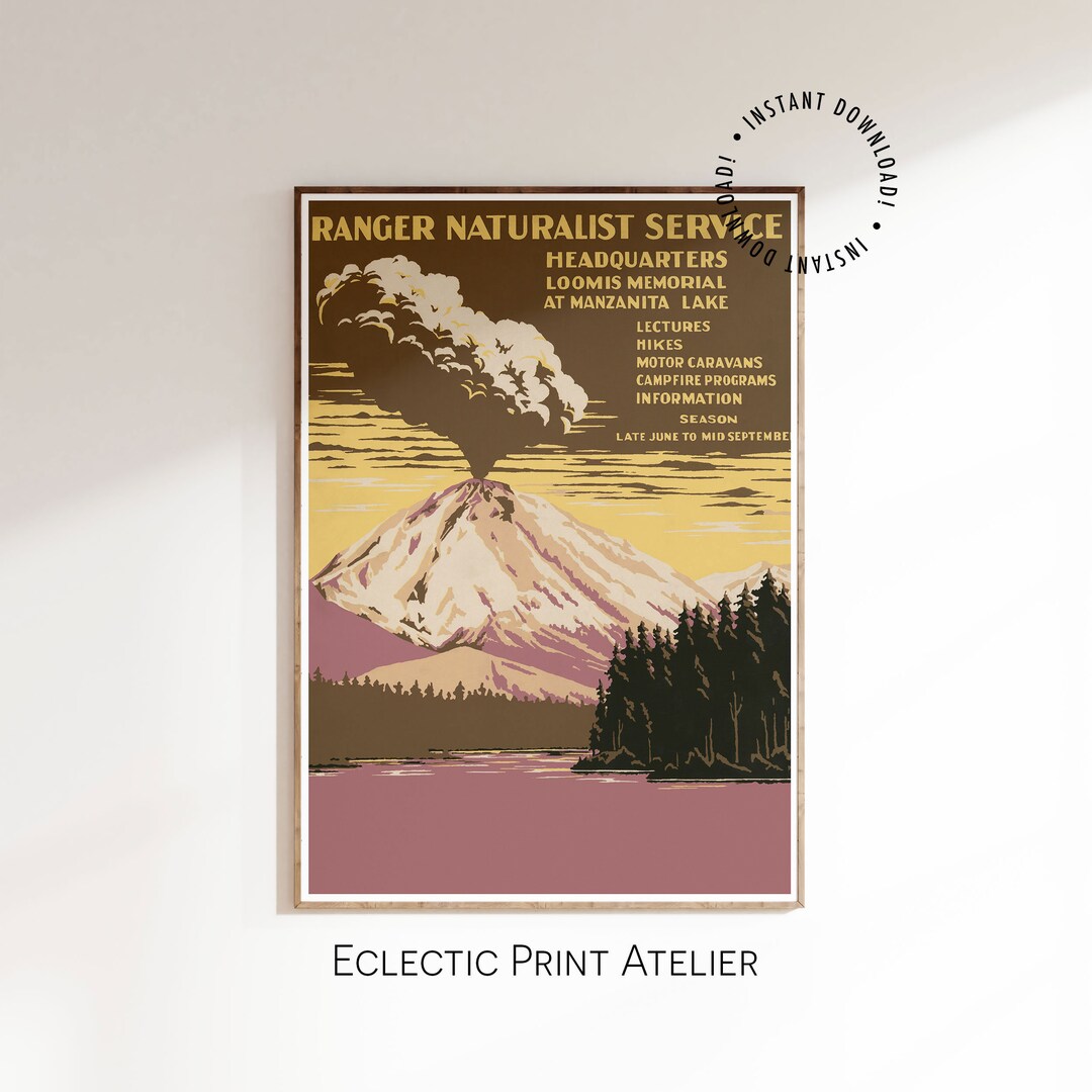 Printable Vintage Ranger Nationalist Service Poster - National Park ...