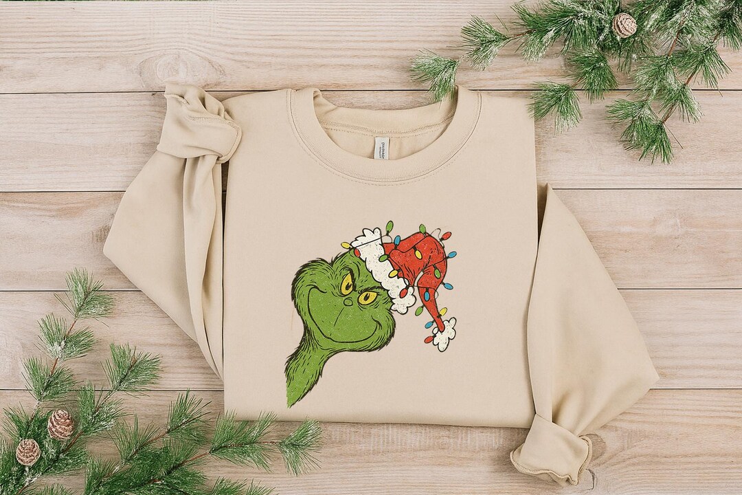 Grinch Christmas Sweatshirt, Grinch Christmas Lights Sweatshirt ...