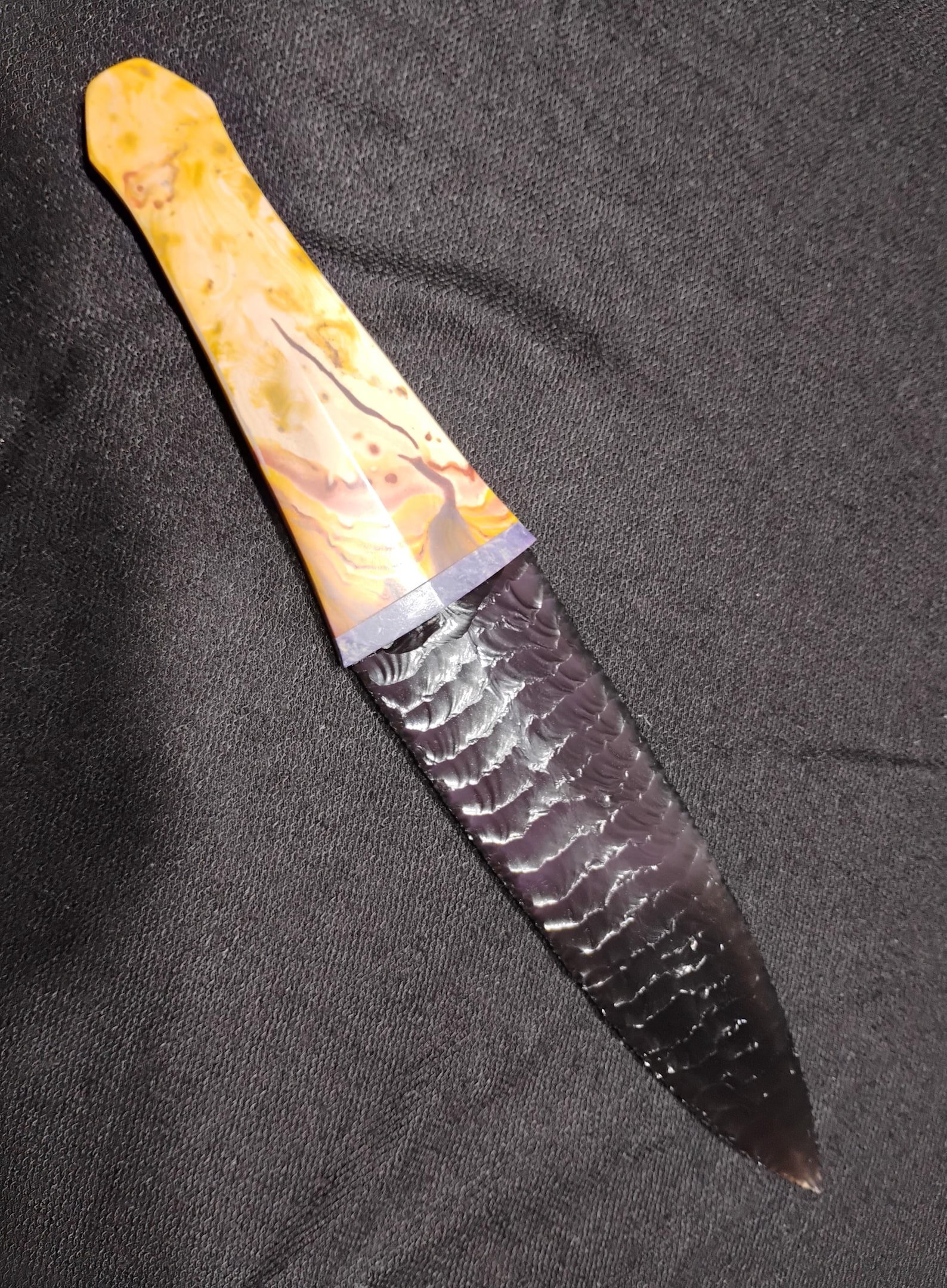 Obsidian Knife All Natural Stone Knife With Rare Electric Purple ...