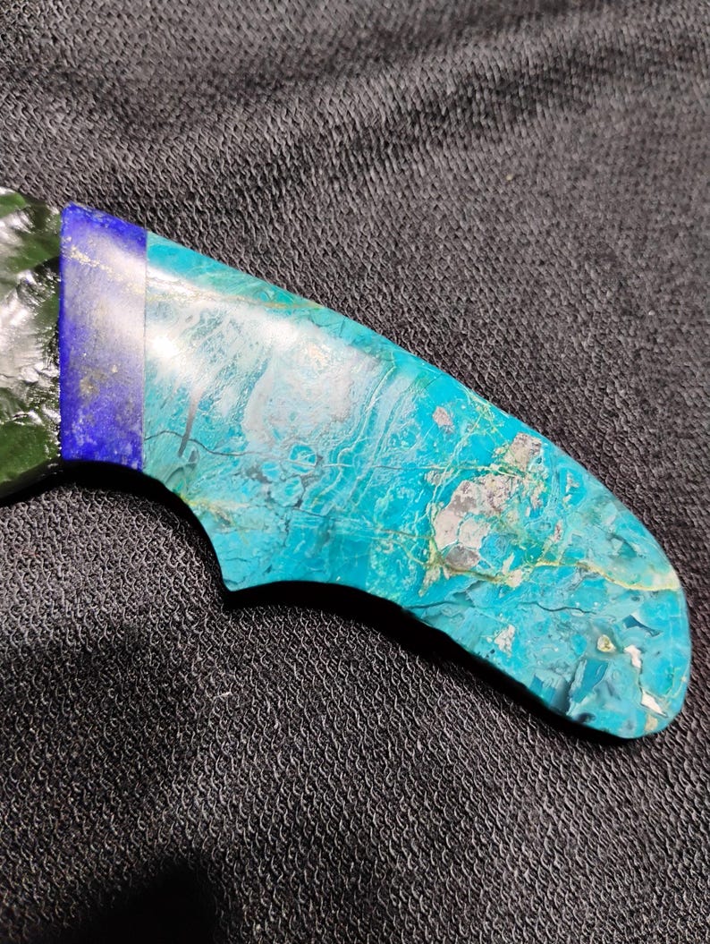 Obsidian Knife Natural Stone Handle Rare Hand Made Knife for Man Cave or Present for Someone ...