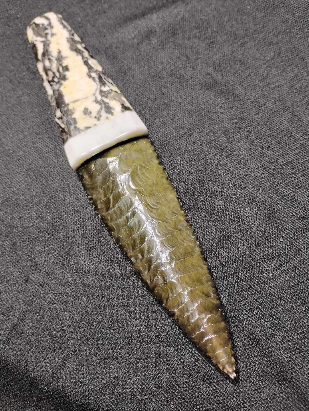Obsidian Knife With Zebra Marble Handle Dagger Obsidian Knife Hand Made ...