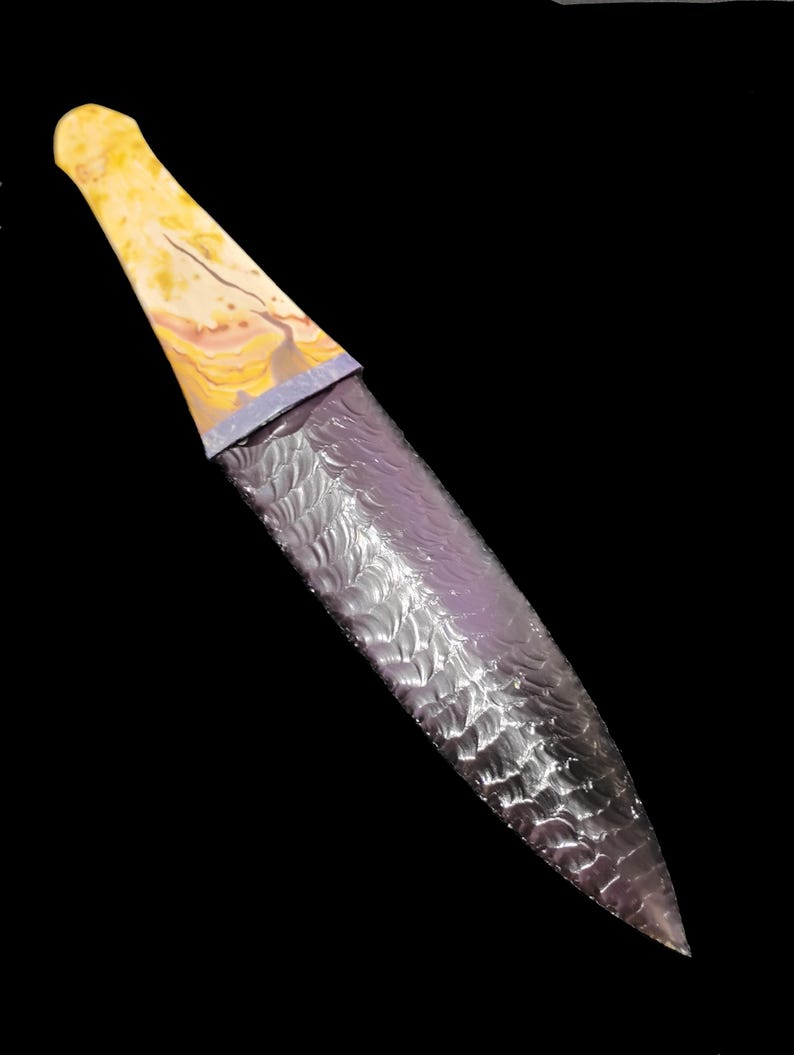 Obsidian Knife All Natural Stone Knife With Rare Electric Purple ...