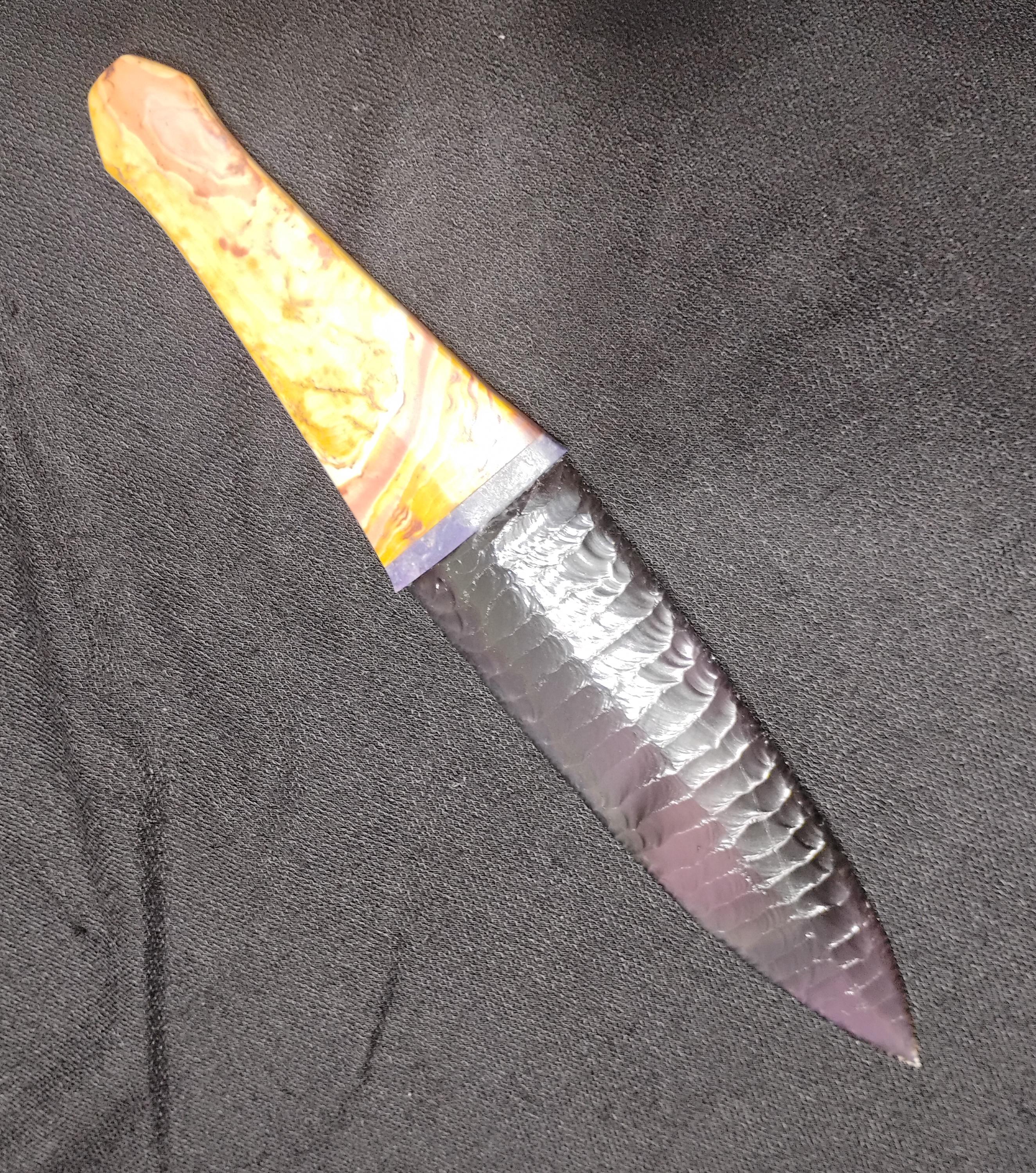 Obsidian Knife All Natural Stone Knife With Rare Electric Purple ...