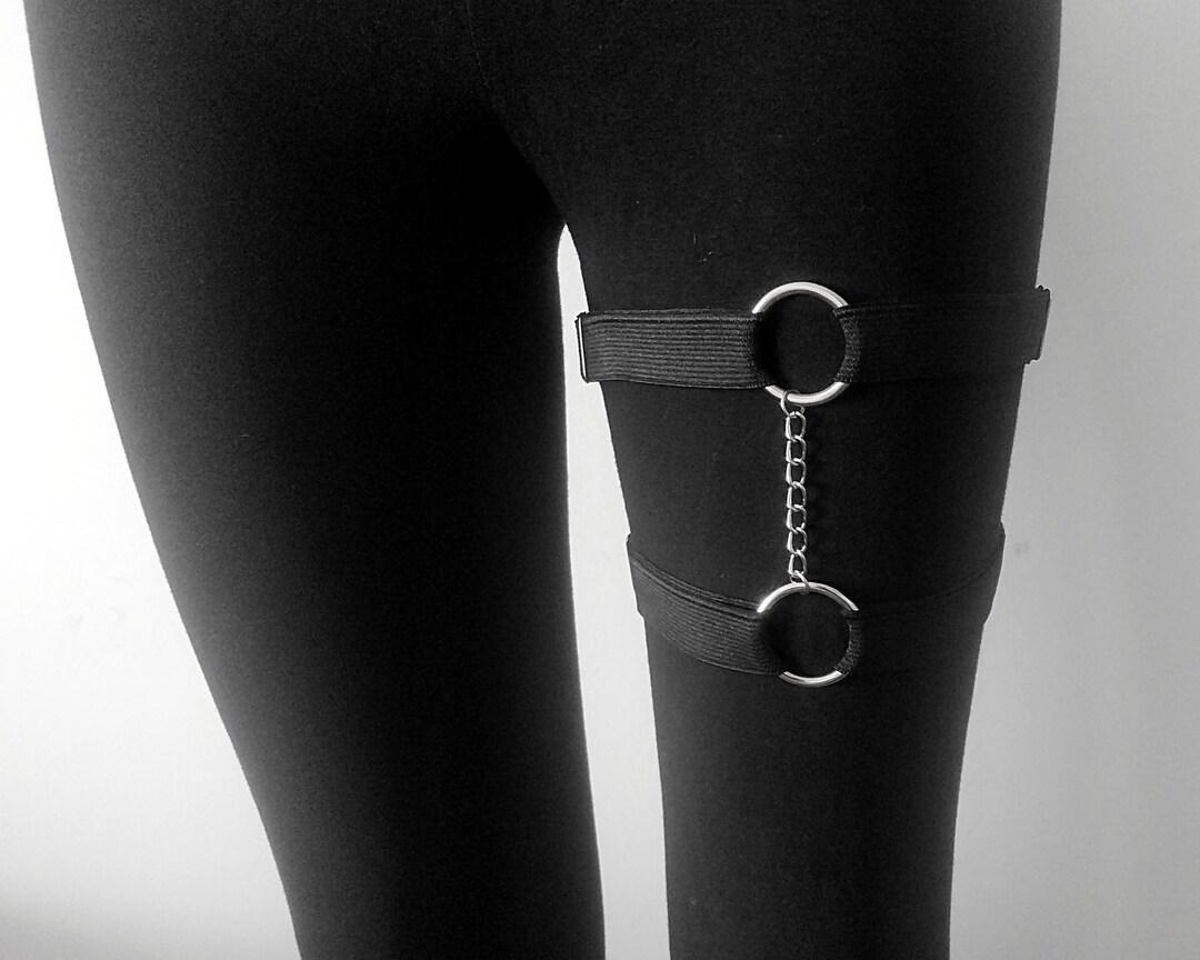 Women's Thigh Jewelry Adjustable Leg Chain Harness XS-6XL Sizing Black ...