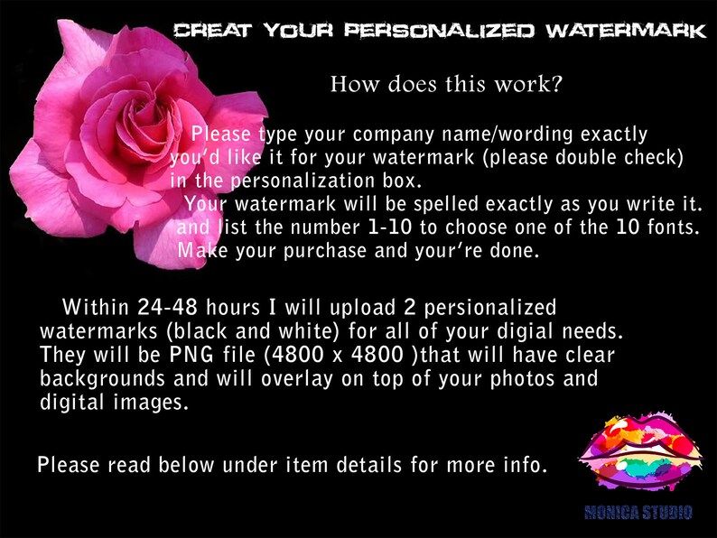 Customized Watermark Overlay PNG, / Personalized Watermark PNG, Company ...