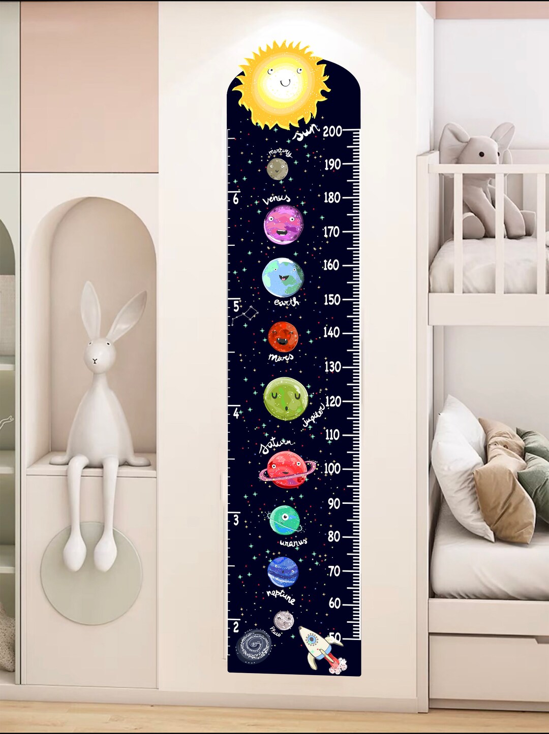 Universe /space/planets Kid Height Chart Vector /ai/eps/svg/png/growth ...