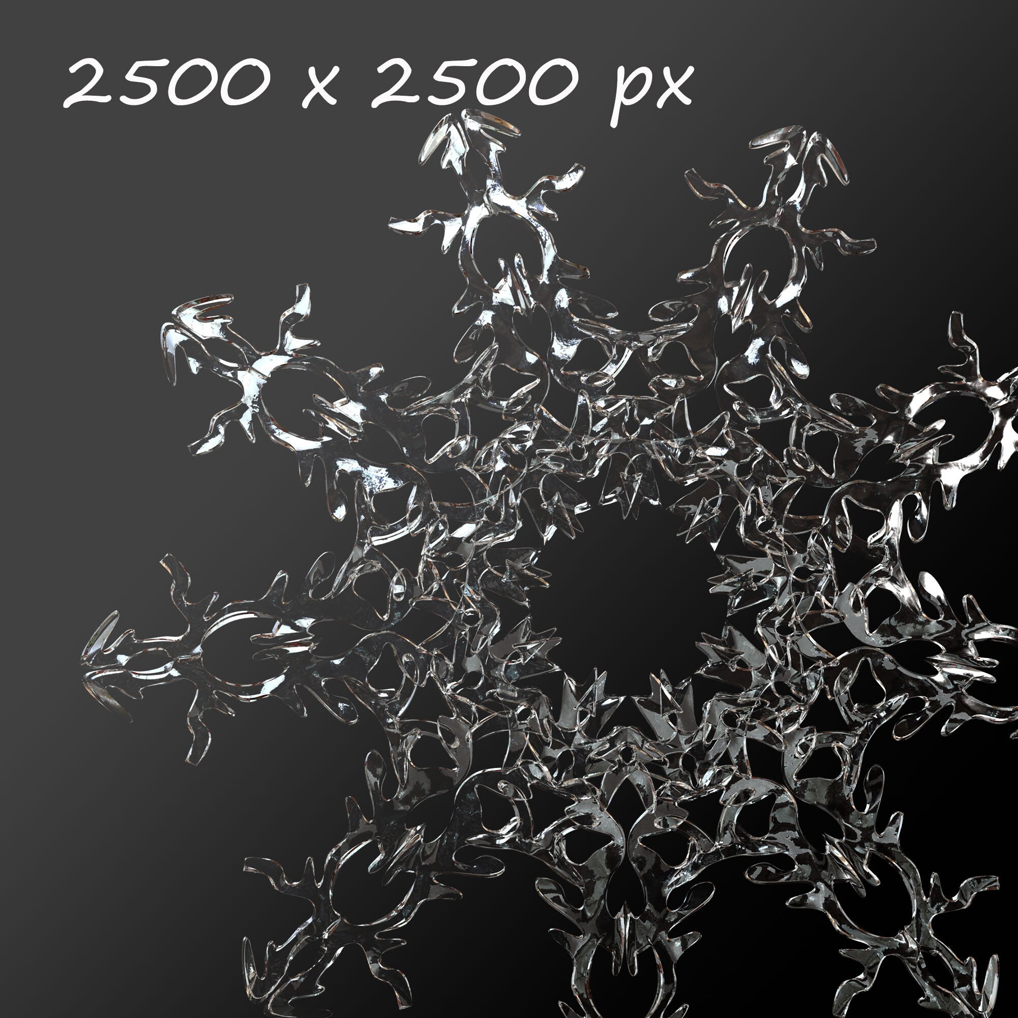 27 Winter Snowflake Clipart Overlays: Transparent Ice Crystals (PNG ...
