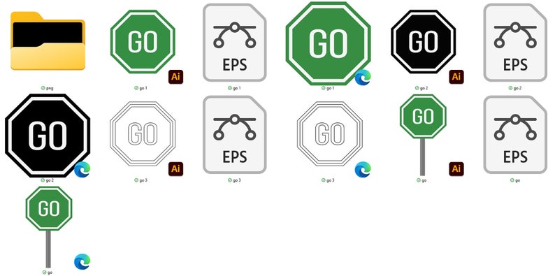 Stop Sign / Go Sign Bundle: Highway Font Graphics (digital Download) - Etsy