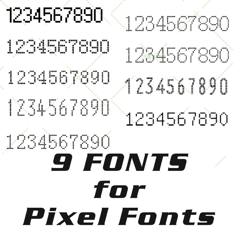 Pixel Fonts: Number & Letter Digital Font Bundle (9 .TTF Files) - Etsy