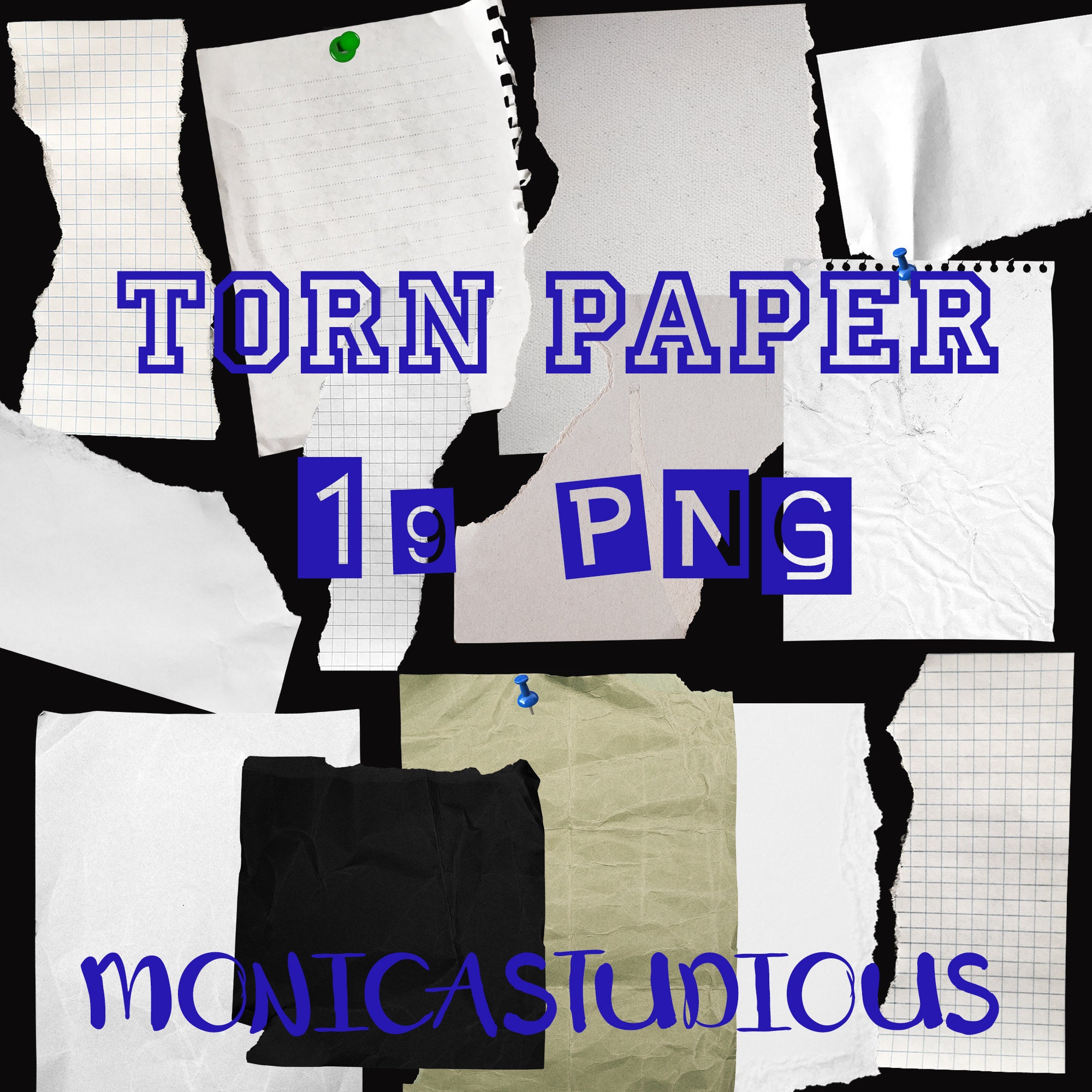 TORN Paper,note Paper Digital Stickers,papertorn Digital Sticky Notes ...