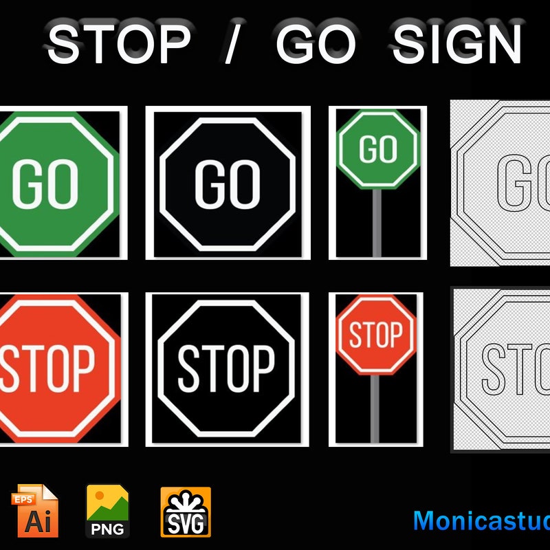 Stop Go Sign - Etsy