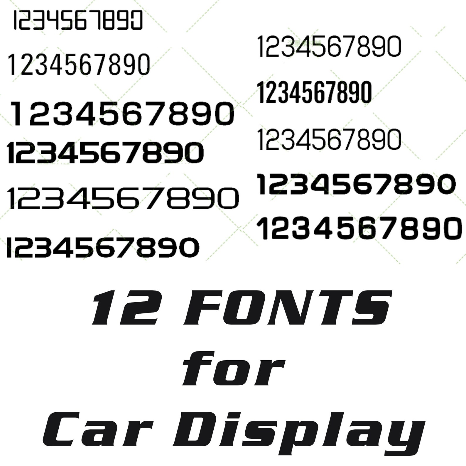 Car Display Fonts: Pixel Number & Letter Set (12 .TTF Digital Files) - Etsy