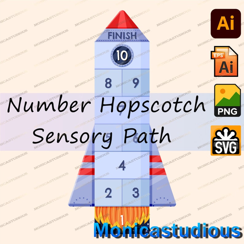Editable Hopscotch Sensory Path Svg/ Png/ai/eps/hopscotch Game, Brain ...