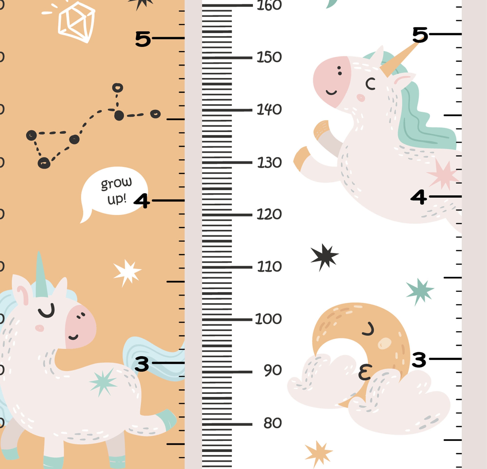 Kid Height Chart 3 Pattern Bundles Ai/png/growth Chart Design for Kids ...