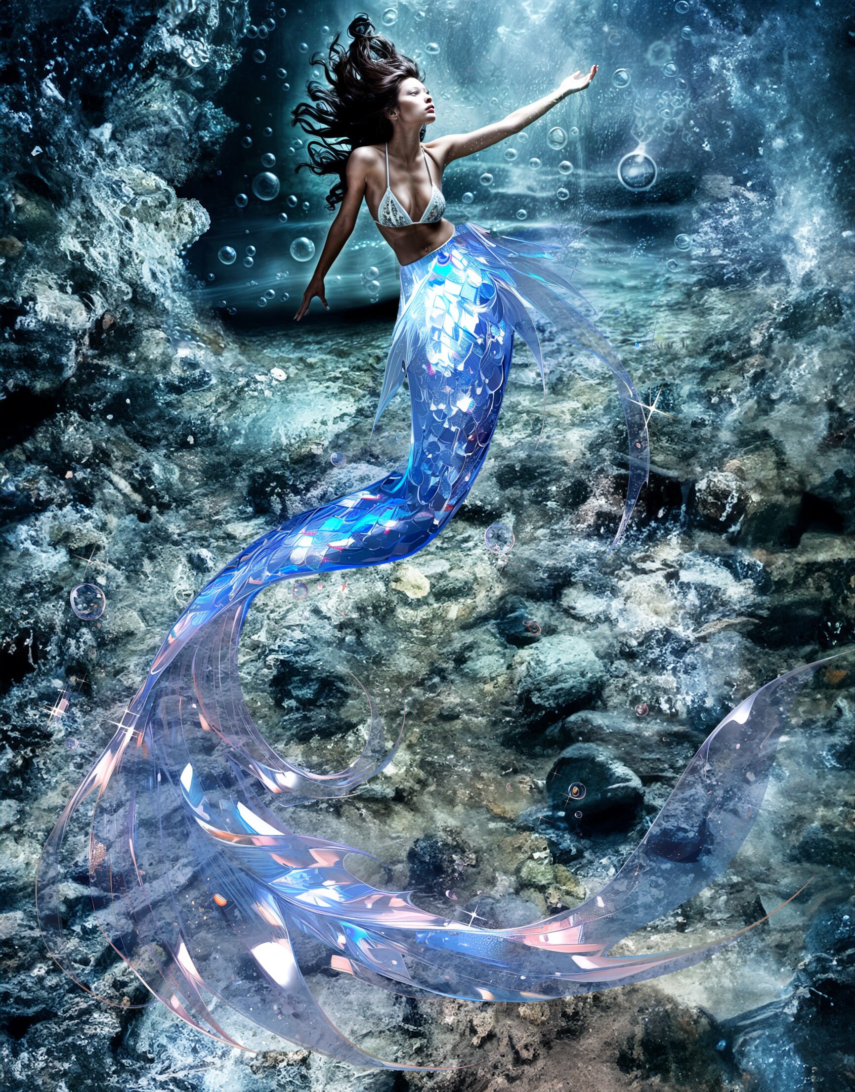 Gradient Glitter Abstract Mermaid Tail Png Design Overlay Bundle 16 ...