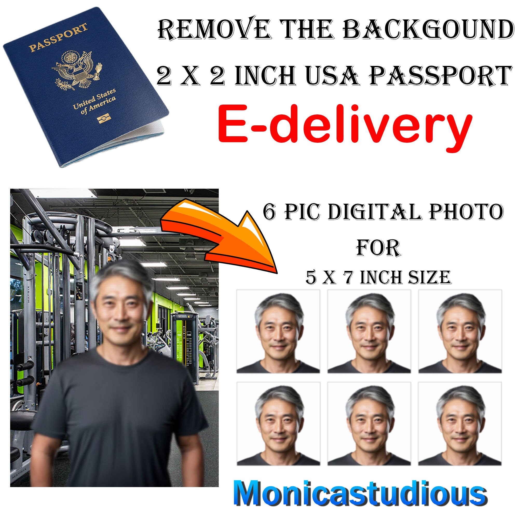 Digital USA Passport Photo: Walgreens/cvs Ready (2x2 Inch) - Etsy