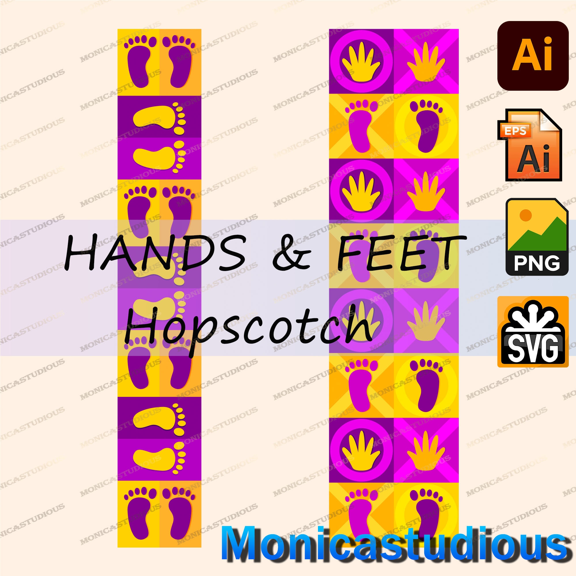 HANDS & FEET Sensory Path • Colorful Printable Floor Decals for Nursery ...