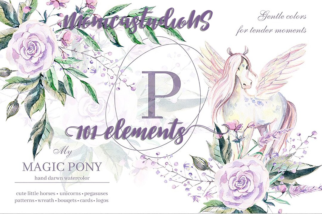 Watercolor Magic Unicorns Clipart.digital Unicorn Illustrations ...