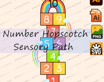 Editable Hopscotch Sensory Path Svg/ Png/ai/eps/hopscotch Game, Brain ...