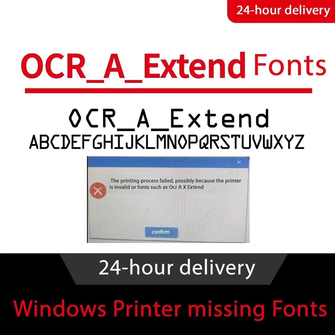 OCR A Extend Font: Windows Printer (TTF Digital Download) - Etsy