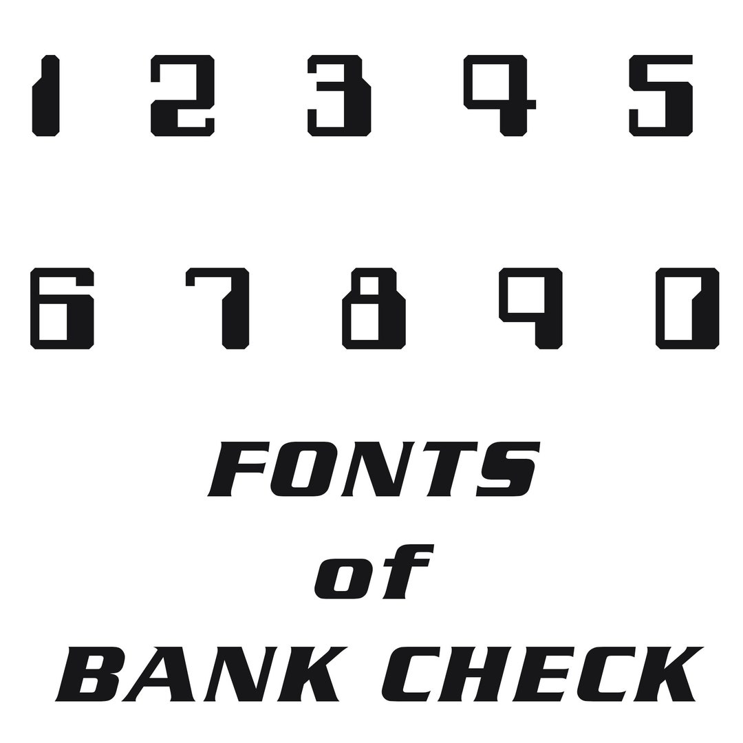 Bank Check Fonts For Number Special Purpose Digital Number Fonts On