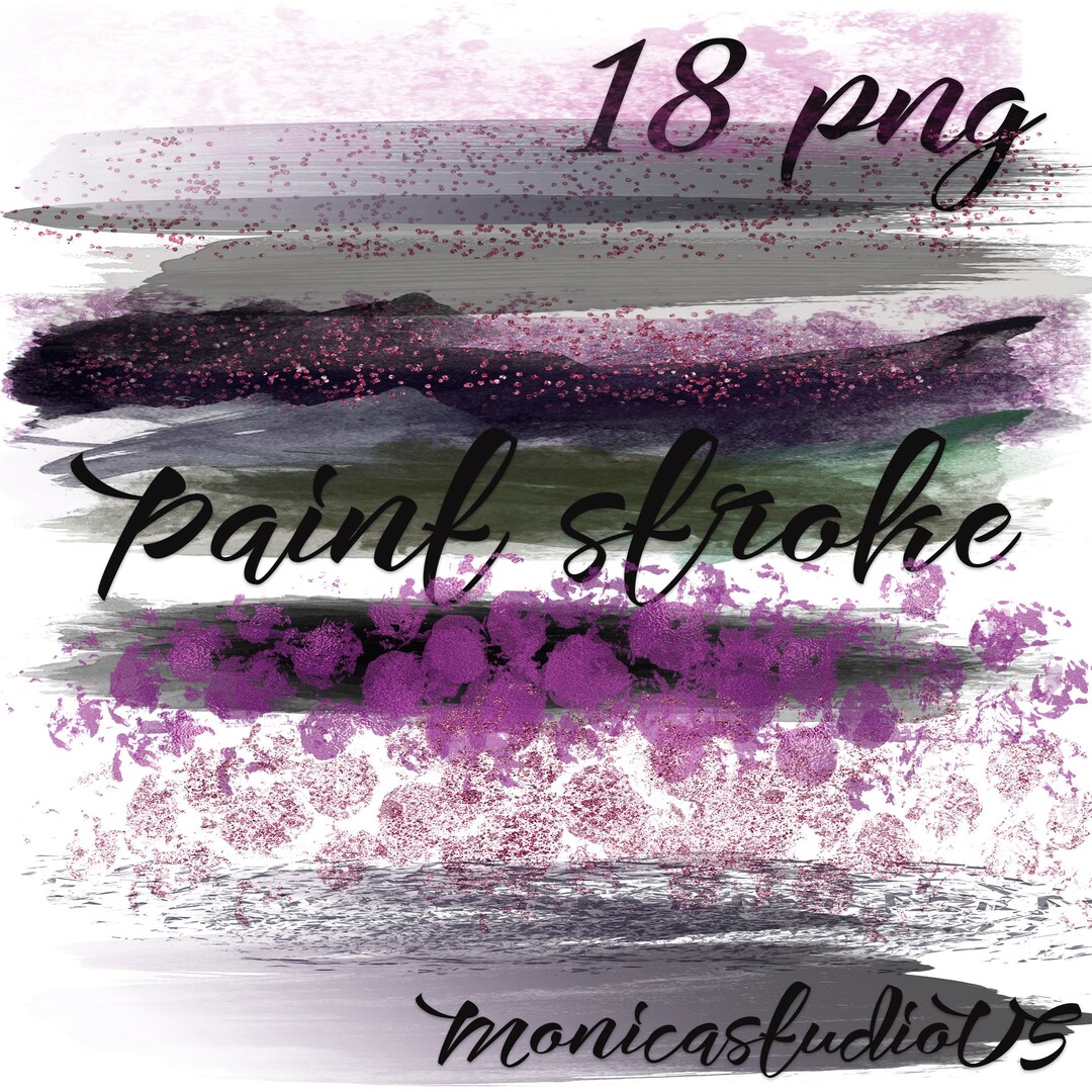 Purple WATERCOLOR Brush Strokes Clip Art Purple Burgundy Confetti Shop ...