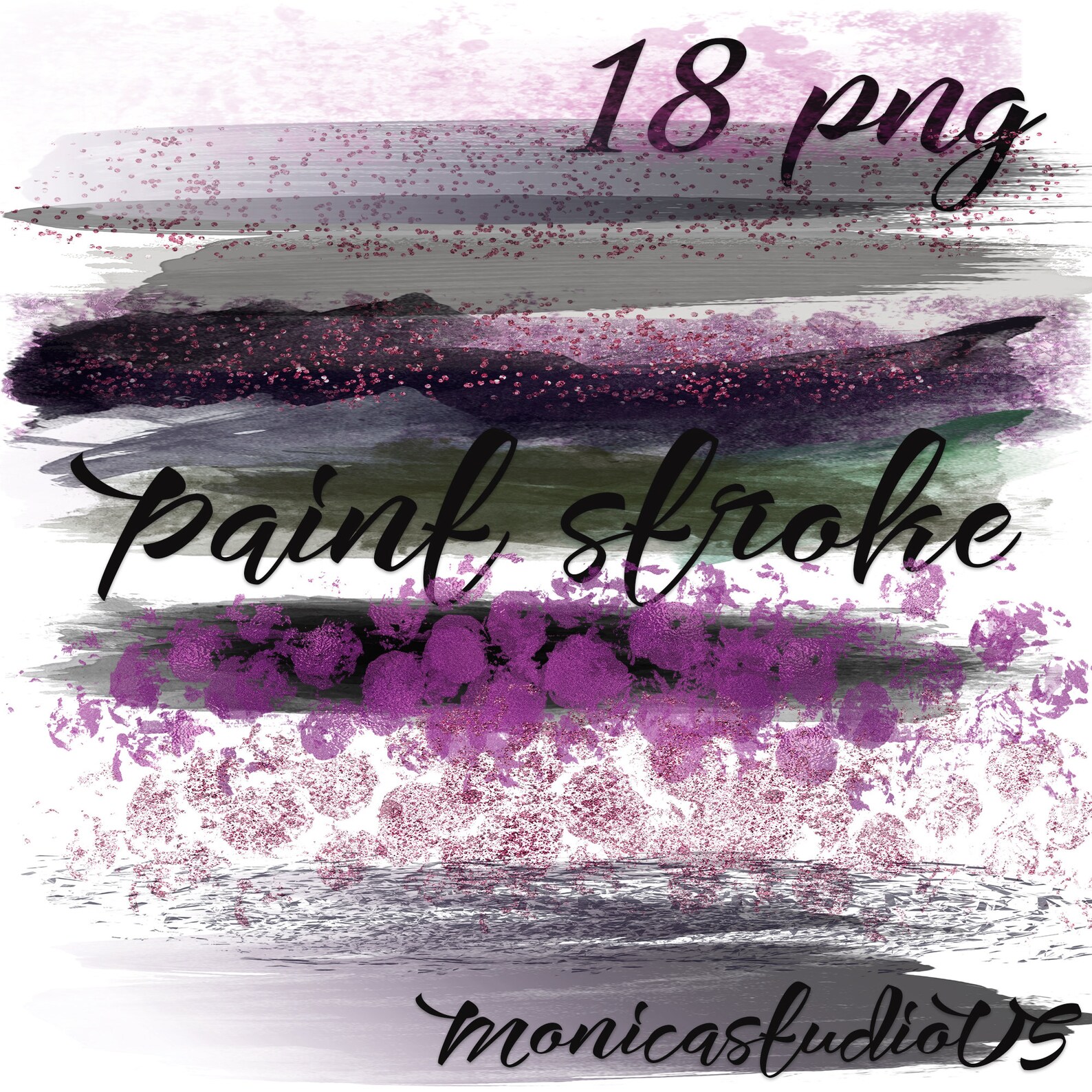 Purple WATERCOLOR Brush Strokes Clip Art Purple Burgundy - Etsy