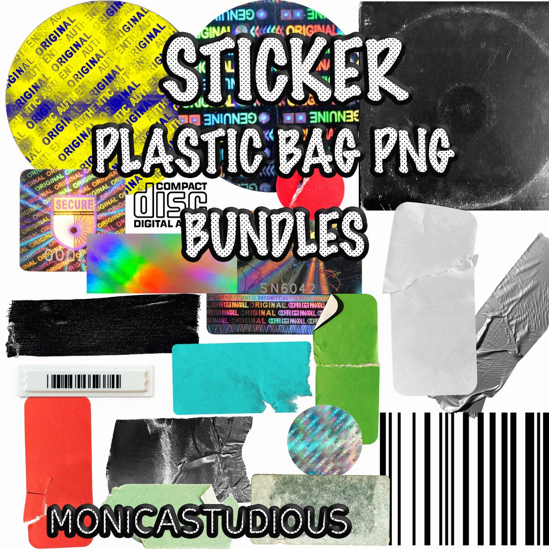 Digital Sticker Clipart Bundles for Holographic Tape Transparent ...