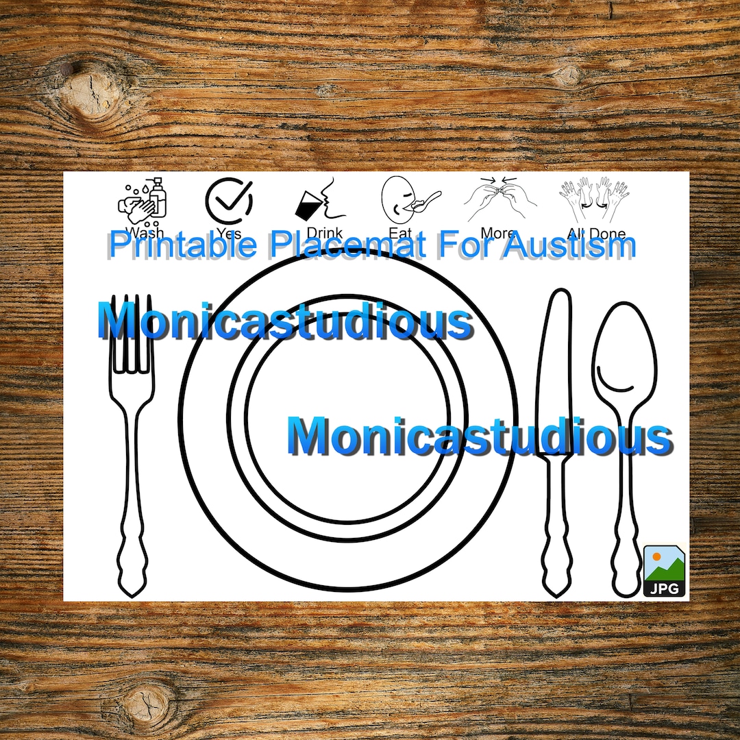 Montessori Placemat: Simple Table Setting Design for Autism (printable ...